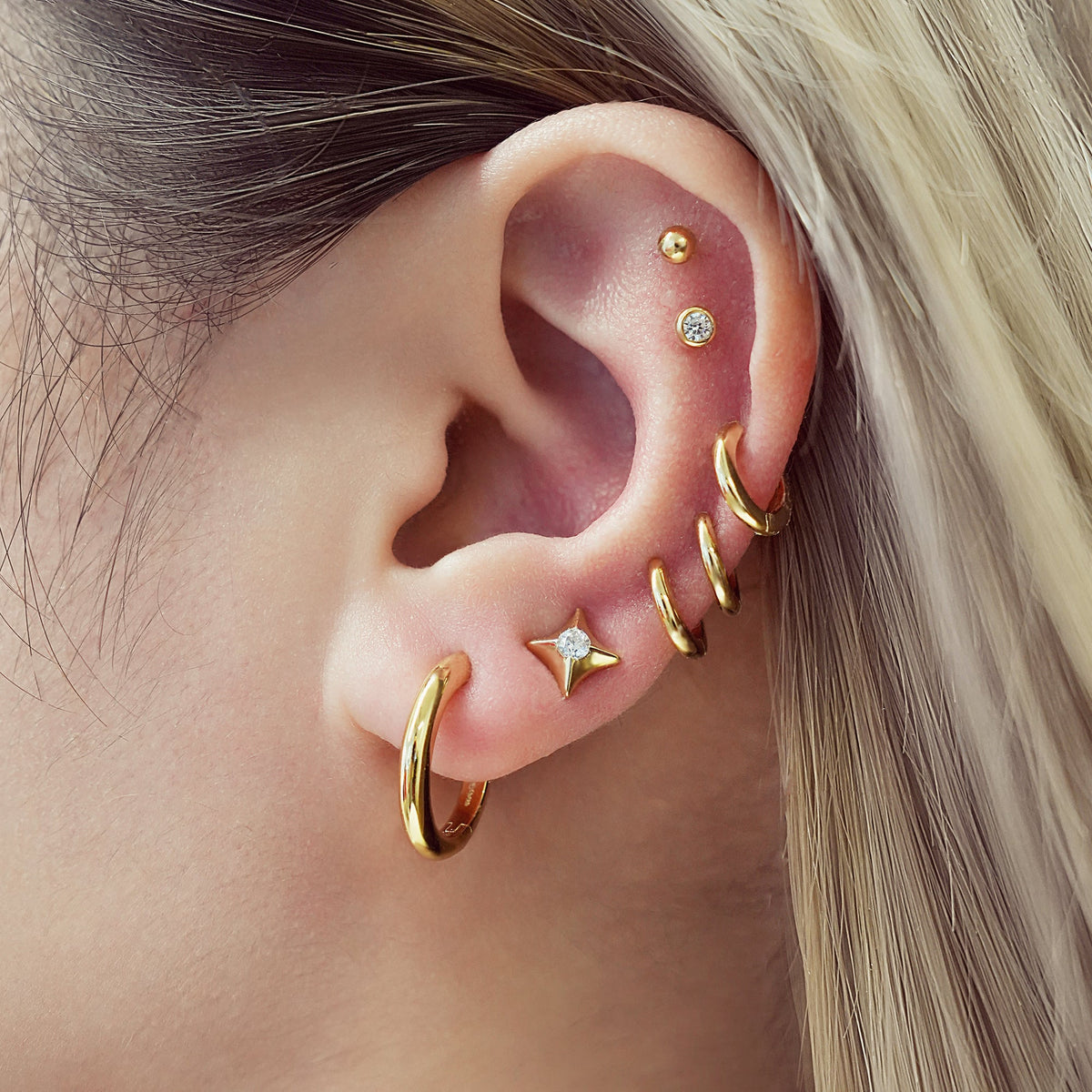 Gold Tube Small Huggie Hoop Earrings|E062-01G|Ania Haie Australia