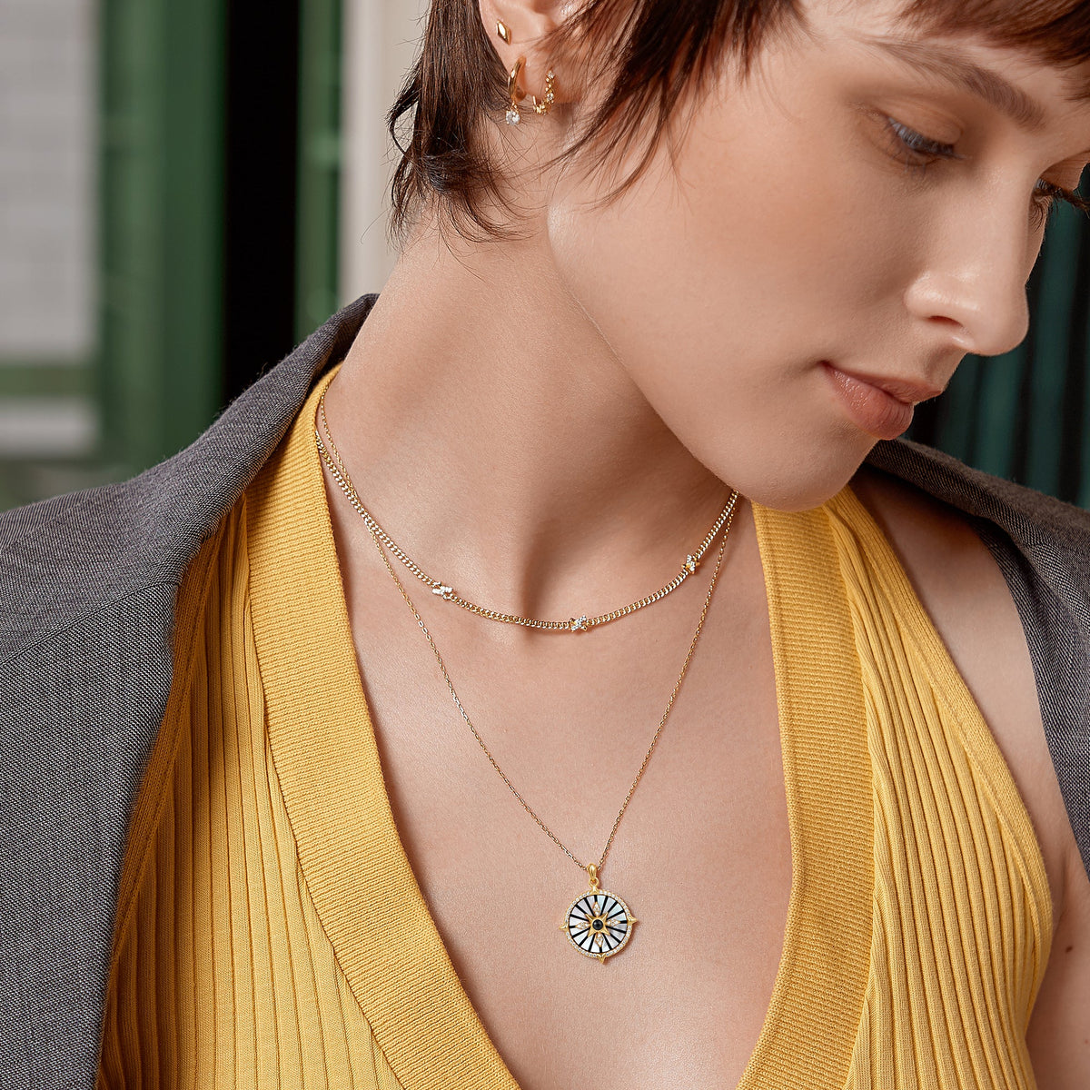 Gold Astrolabe Necklace | N061-07G | Ania Haie Australia