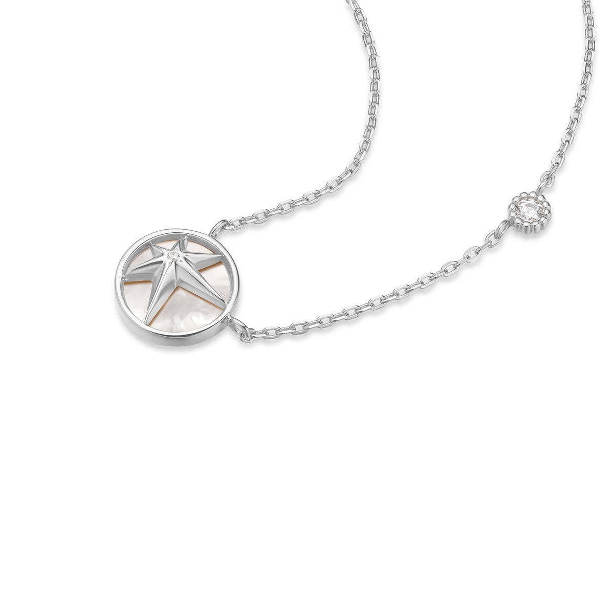 Silver Starry Mother of Pearl Necklace|N065-05H| Ania Haie Australia