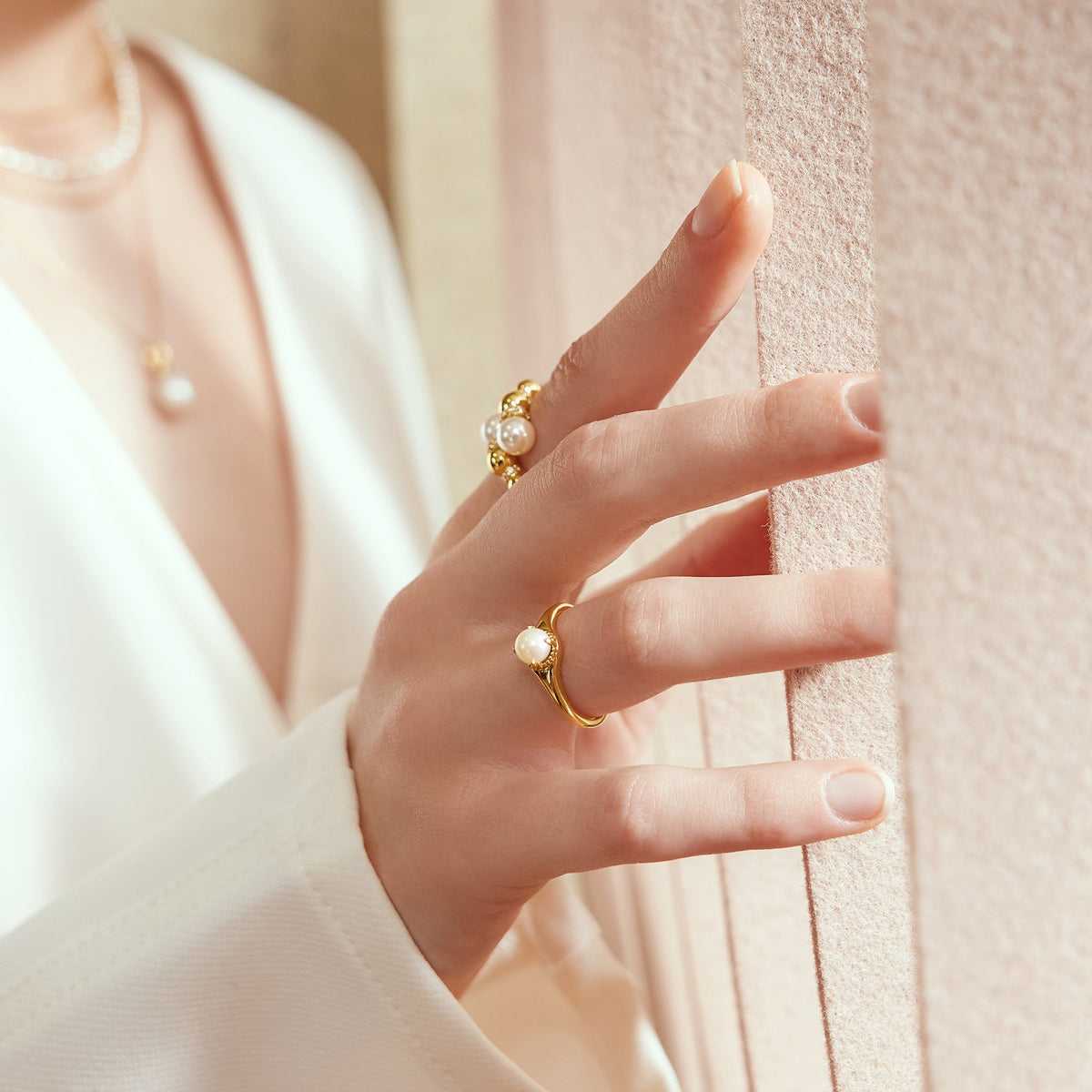 Gold Freshwater Pearl Stacking Ring|R058-06G-52| Ania Haie Australia