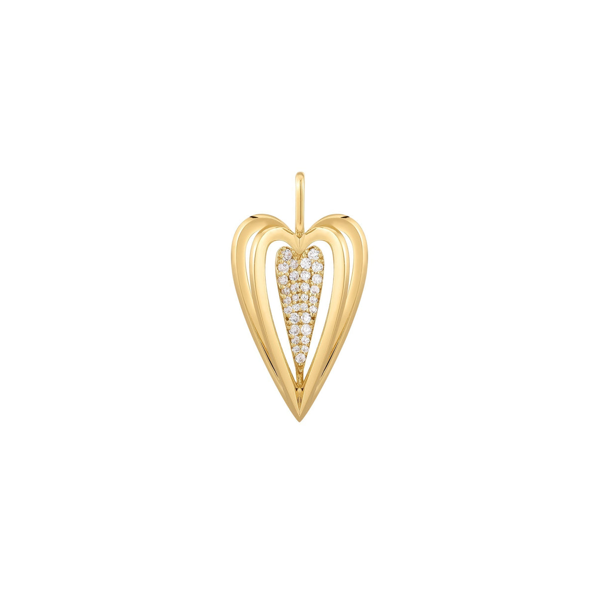 Gold Sculpted Heart Charm | NC048-37G | Ania Haie Australia
