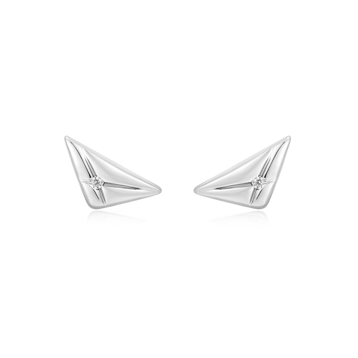 Silver Triangle Kiss Studs|E059-05H| Ania Haie Australia