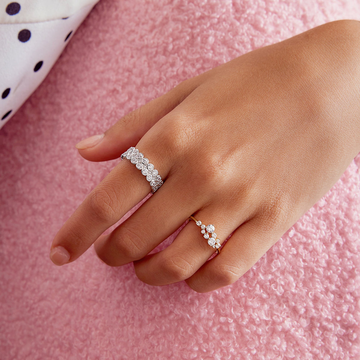 Gold Flower Cluster Pave Ring|R058-02G-52| Ania Haie Australia